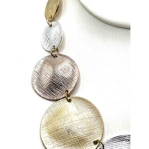 St Thomas | Jewelry | St Thomas Tri Tone Textured Metal Disc Statement ...